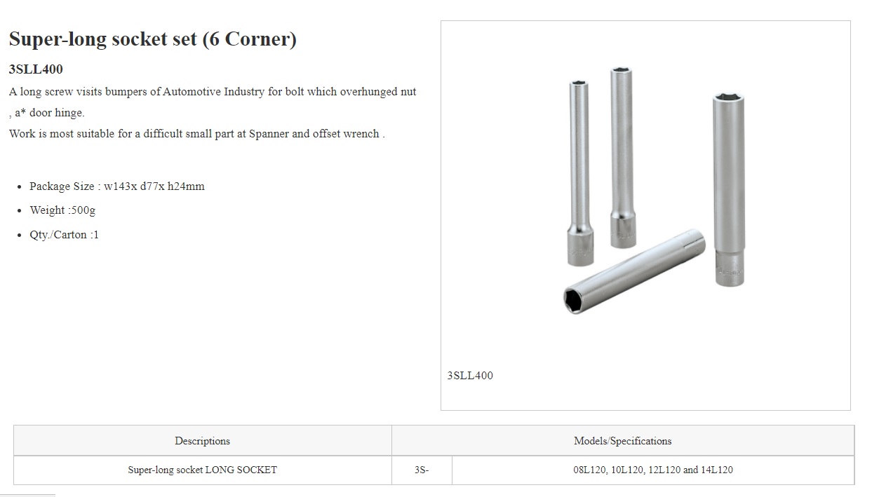 Ichiban Precision Sdn Bhd - Tone - Tone Socket set (6 With corner holder), Deep socket set (6 ...